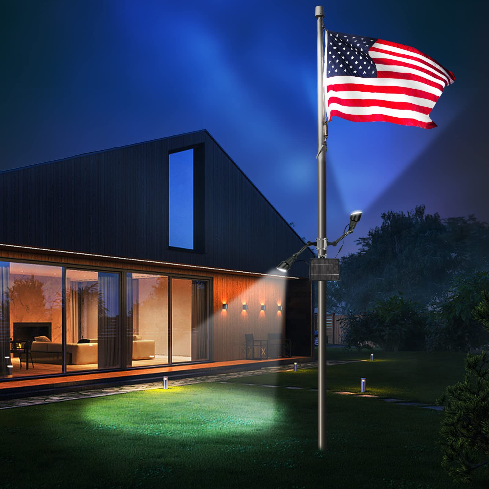 Top Mounted Flag Pole Lights Amazon.com : Solar Flag Pole Light