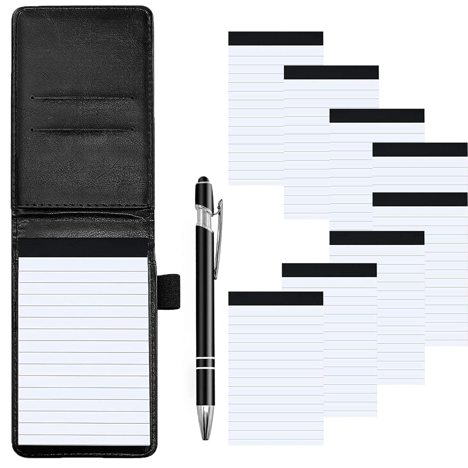 JEOPKO 10 Pcs Small Pocket Notebook Mini Notepad Set, Included Metal ...