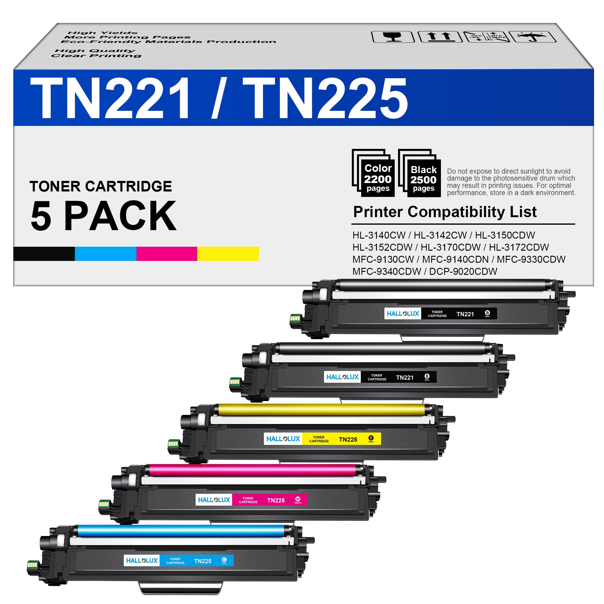 Amazon.com: TN221 TN225 Toner Cartridges Replacement for Brother TN221 ...