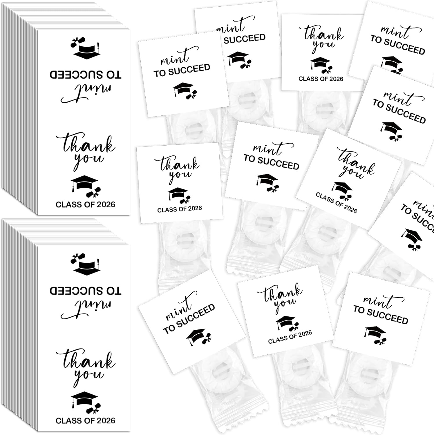 Amazon.com: Humyoun 200 Pcs Class of 2026 Mint Stickers Graduation Mint ...