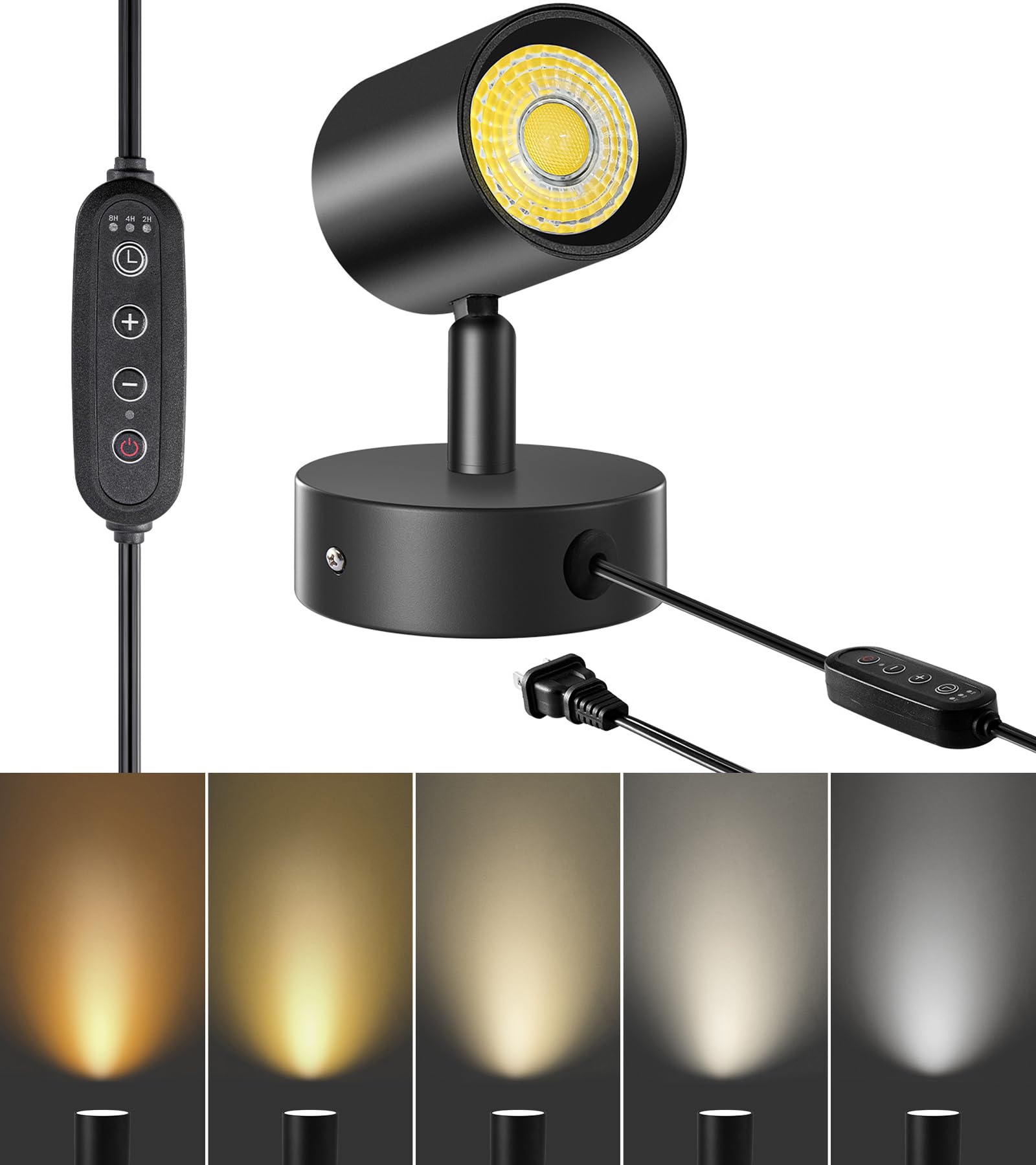 VANoopee 5 Color 10W LED Spot Lights Indoor Uplighting with Timer ...