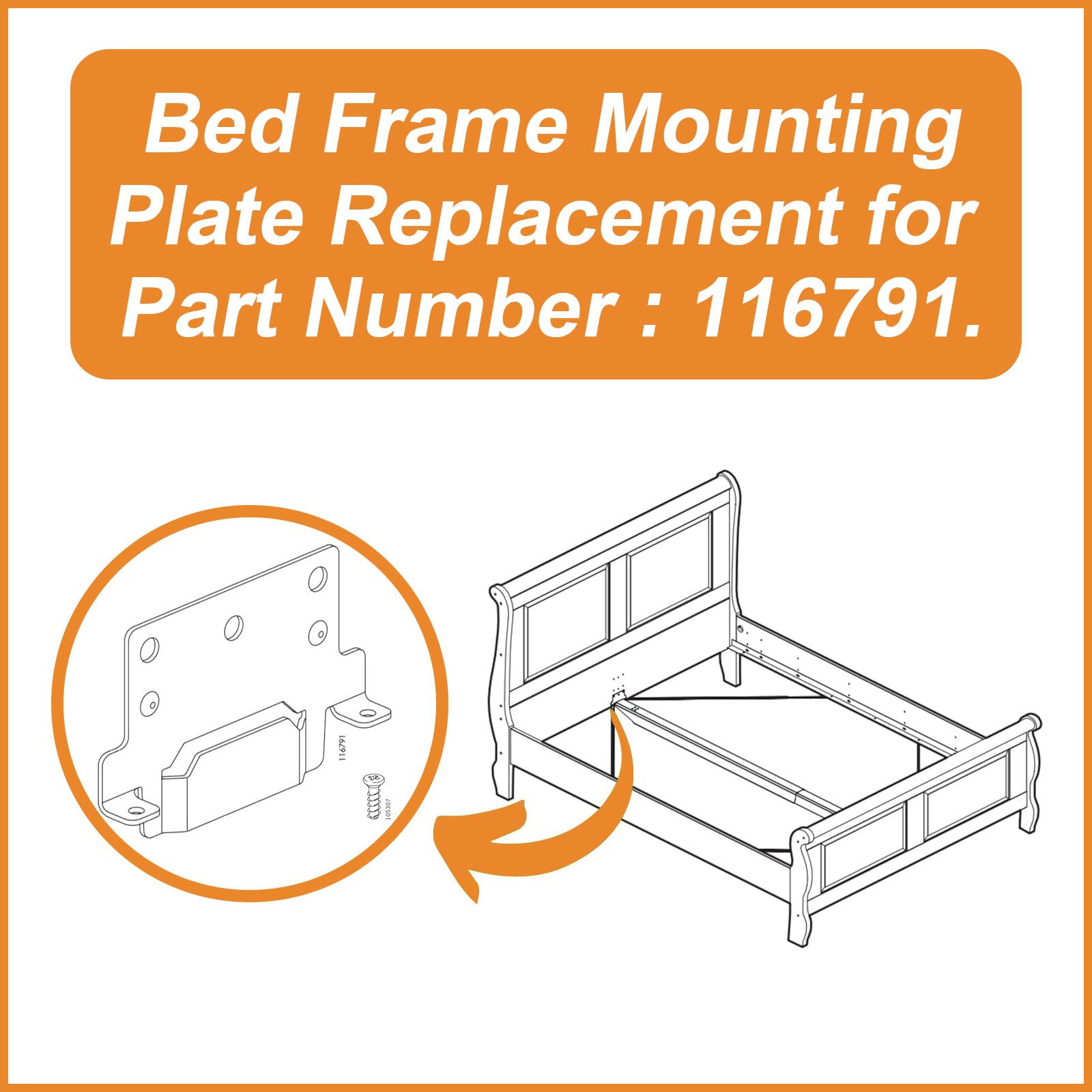 IKEA Spare Parts IKEA Bed Frame Mounting Plates & Screws - Replacement ...