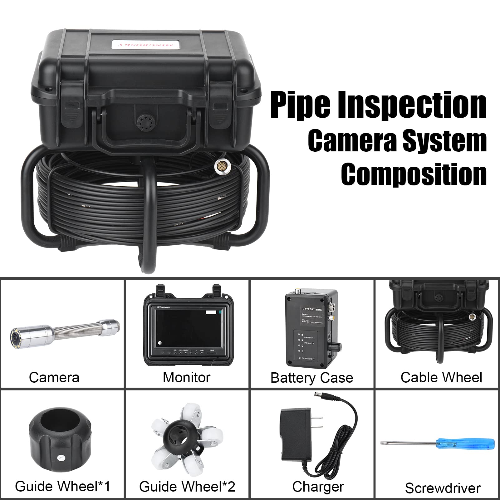 Snapklik.com : Sewer Inspection Camera 30M/100FT Plumbing Drain Camera ...