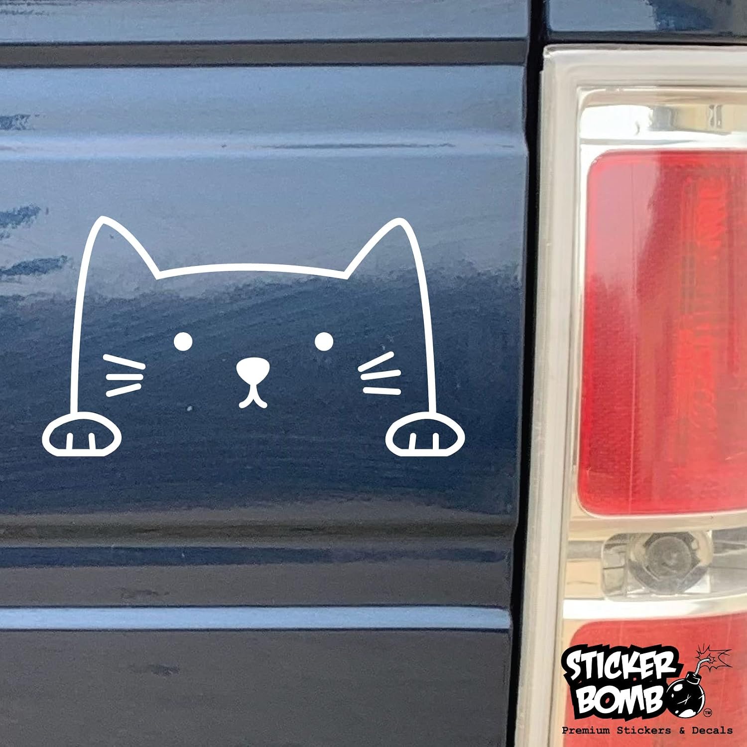 Amazon.com - Cute Peeking Cat Decal Bumper Sticker - Sticker Bomb Vinyl ...