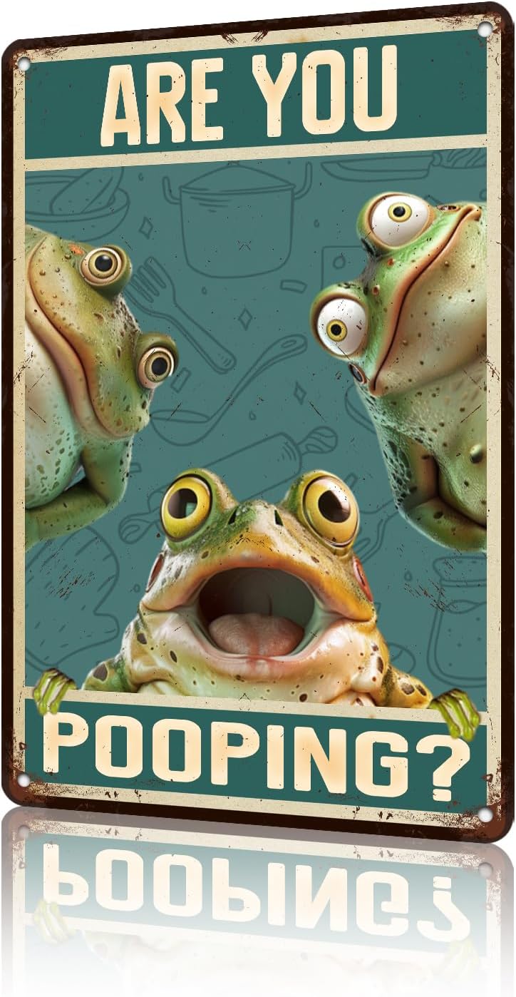 Amazon.com : Venicor Frog Sign Decor - 8 x 12 Inches - Aluminum - Cute ...