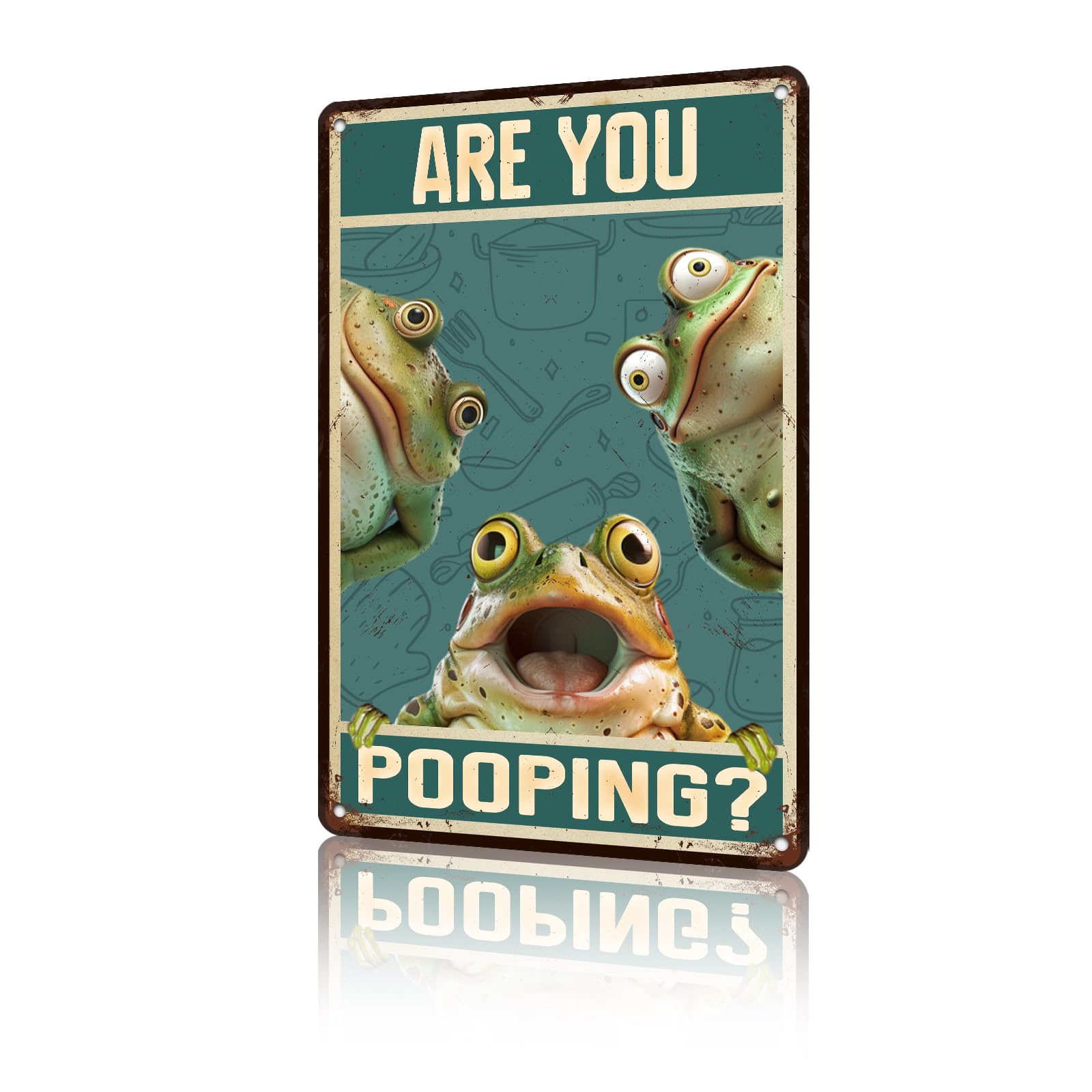 Amazon.com: GJXFTPTTBD Frog Bathroom Wall Decor Funny Metal Sign For ...