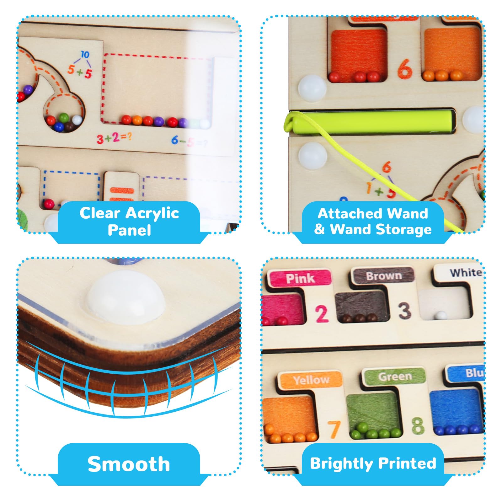 Snapklik.com : Magnetic Color And Number Maze - Wooden Magnet Board ...