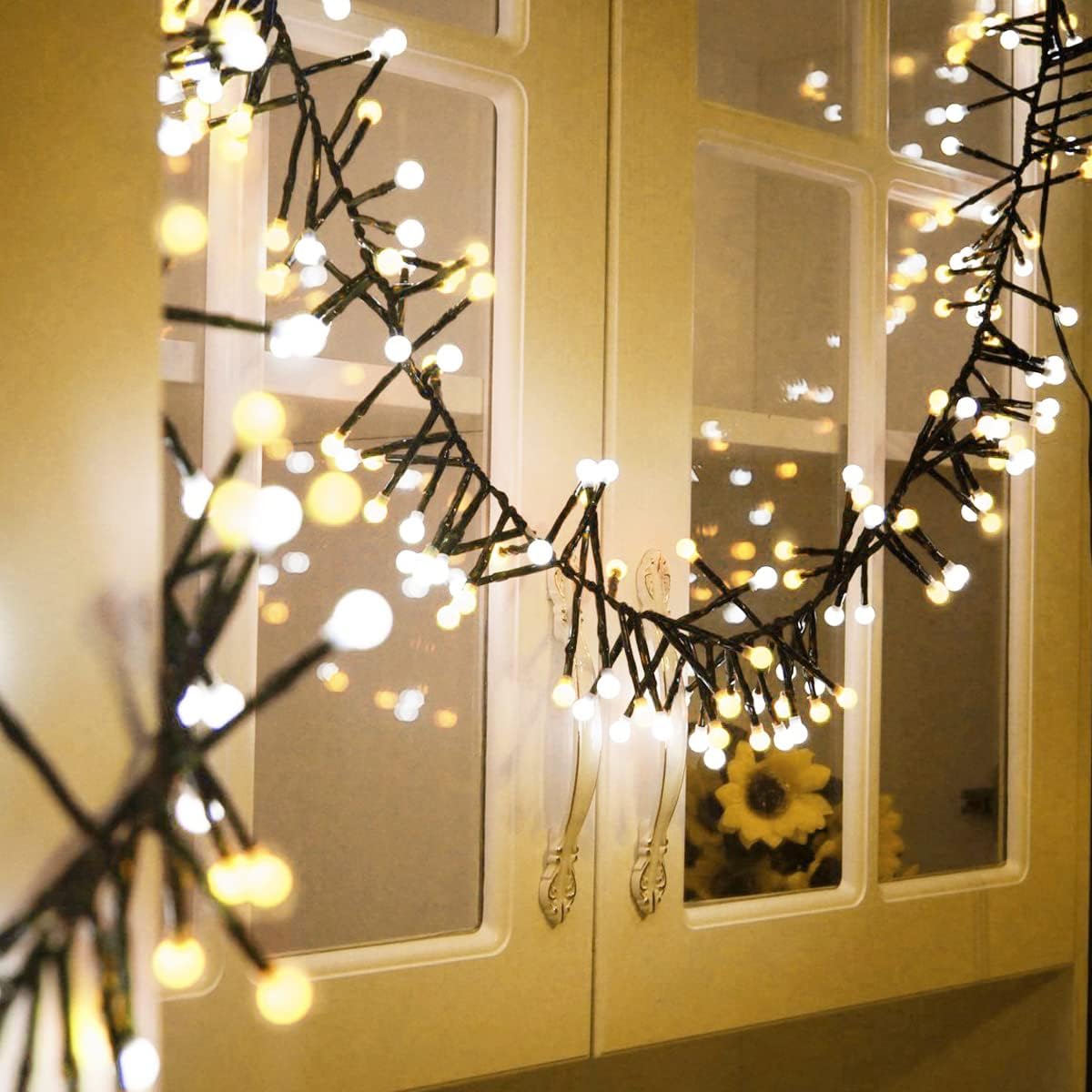 Amazon.com: Quntis 400 LED 13FT Cluster Christmas String Lights Plug in ...