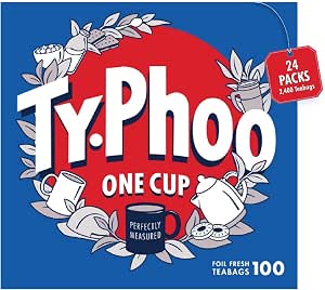 Typhoo Tea Bags, One Cup, 24 Packs of 100 (Total 2,400) : Amazon.co.uk ...