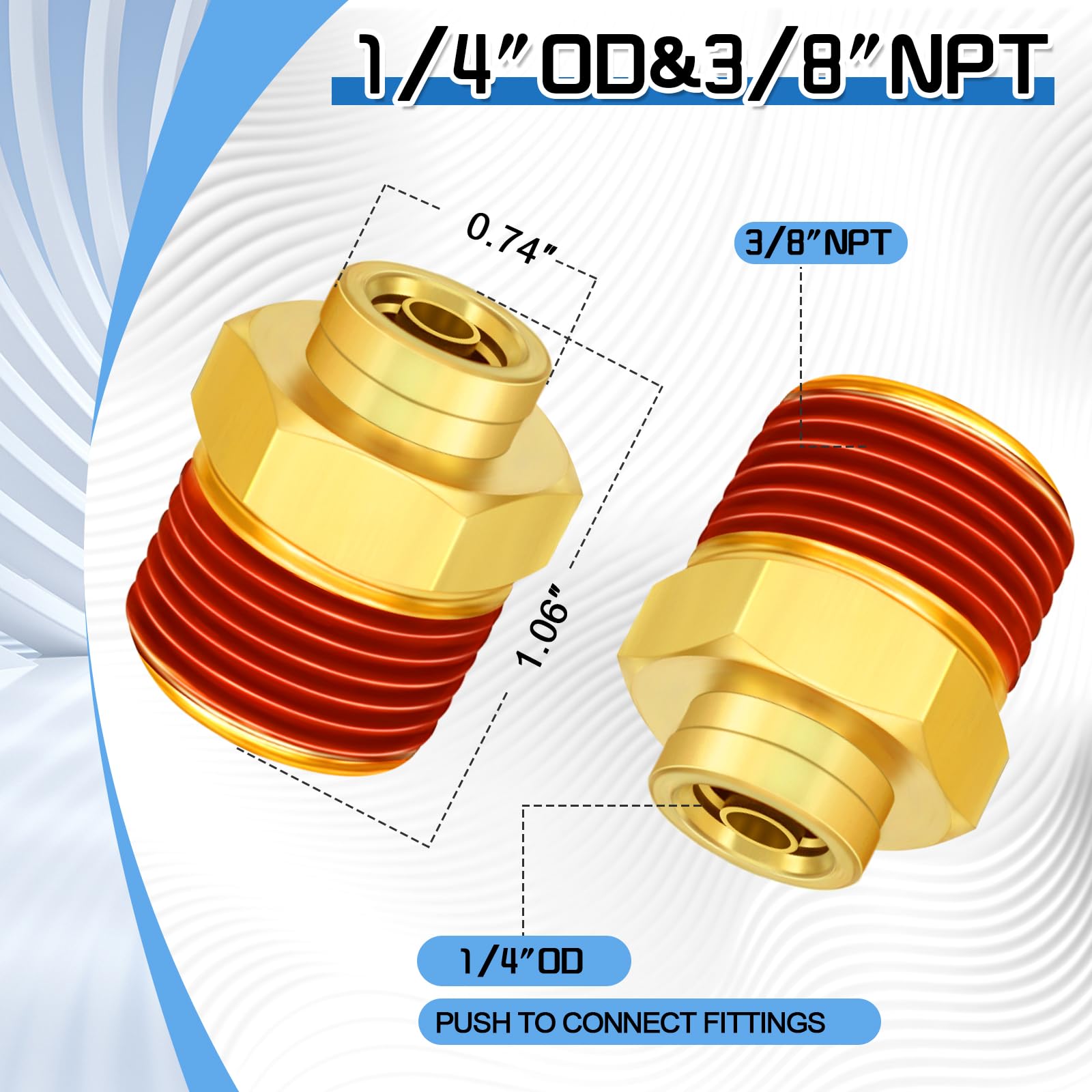 Snapklik.com : 6PCS 1/4" DOT Brass Push To Connect Air Brake Fittings ...