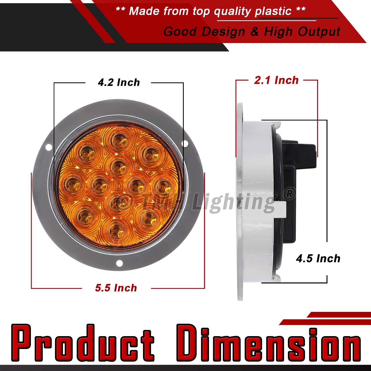 Snapklik.com : TMH 4 Pcs 4 Inch Amber LED F3 Piranha Round Trailer Tail ...