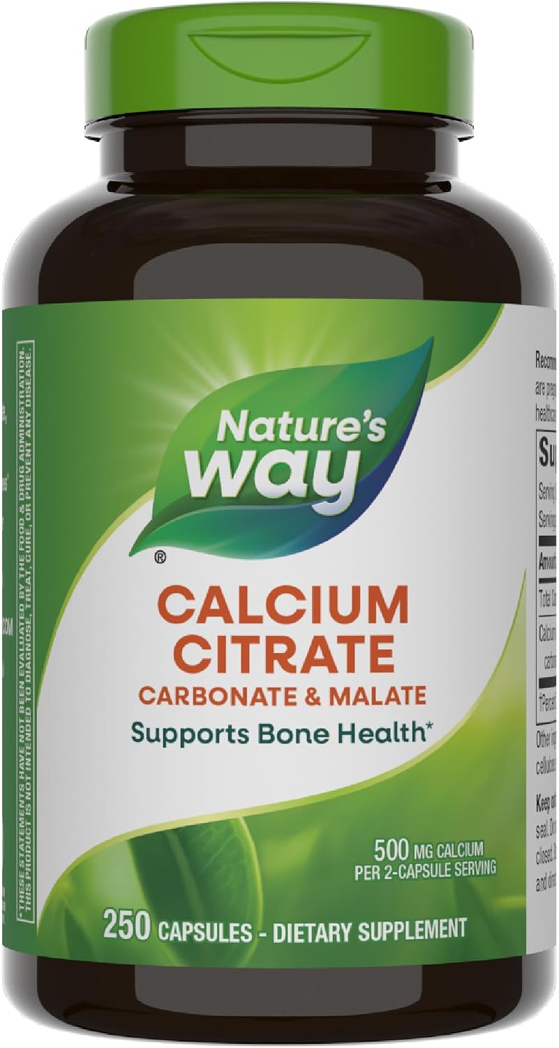 Amazon.com: Nature's Way Calcium Citrate, 500 mg Calcium per 2-Capsule ...