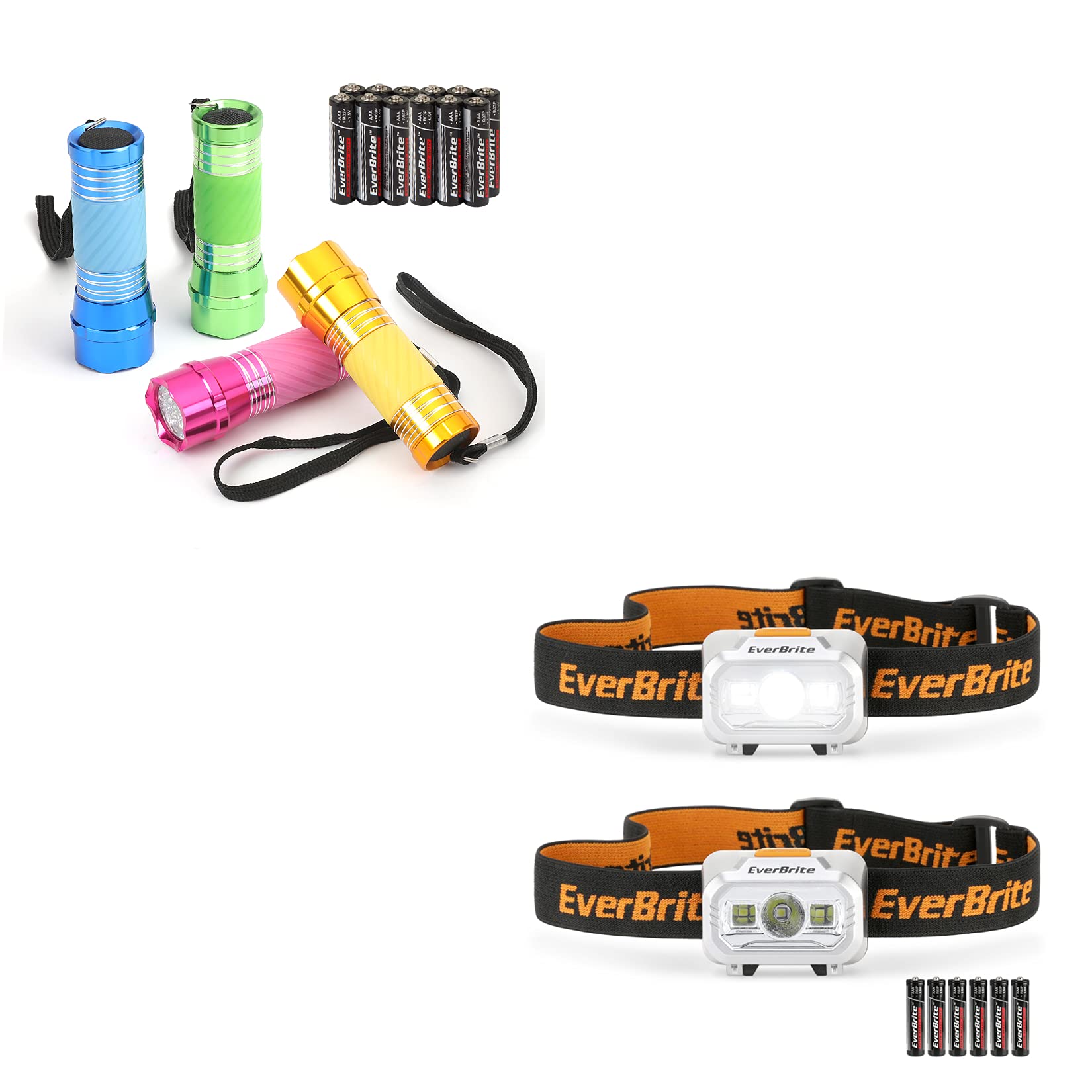 Amazon.com: EverBrite 4-Pack Mini LED Aluminum Flashlight+EverBrite LED ...