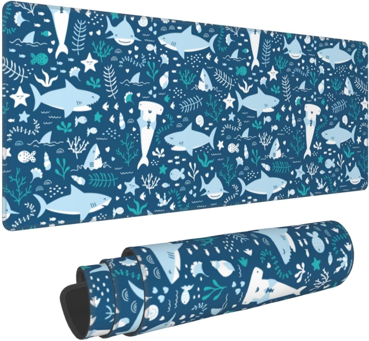 Amazon.com: BelugaDesign Shark Desk Pad | Cute Pastel Large Mouse Pad ...