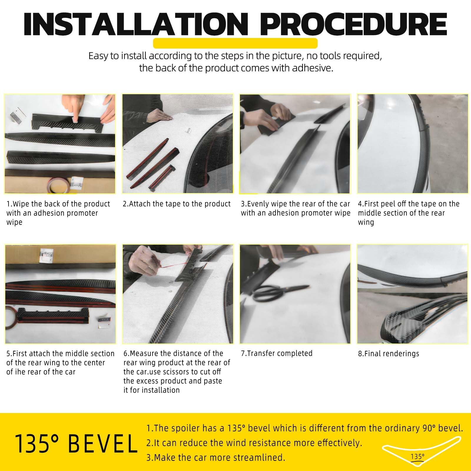 Snapklik.com : DREAMOTOR Car Universal Rear Spoiler 54 Trunk Spoiler ...