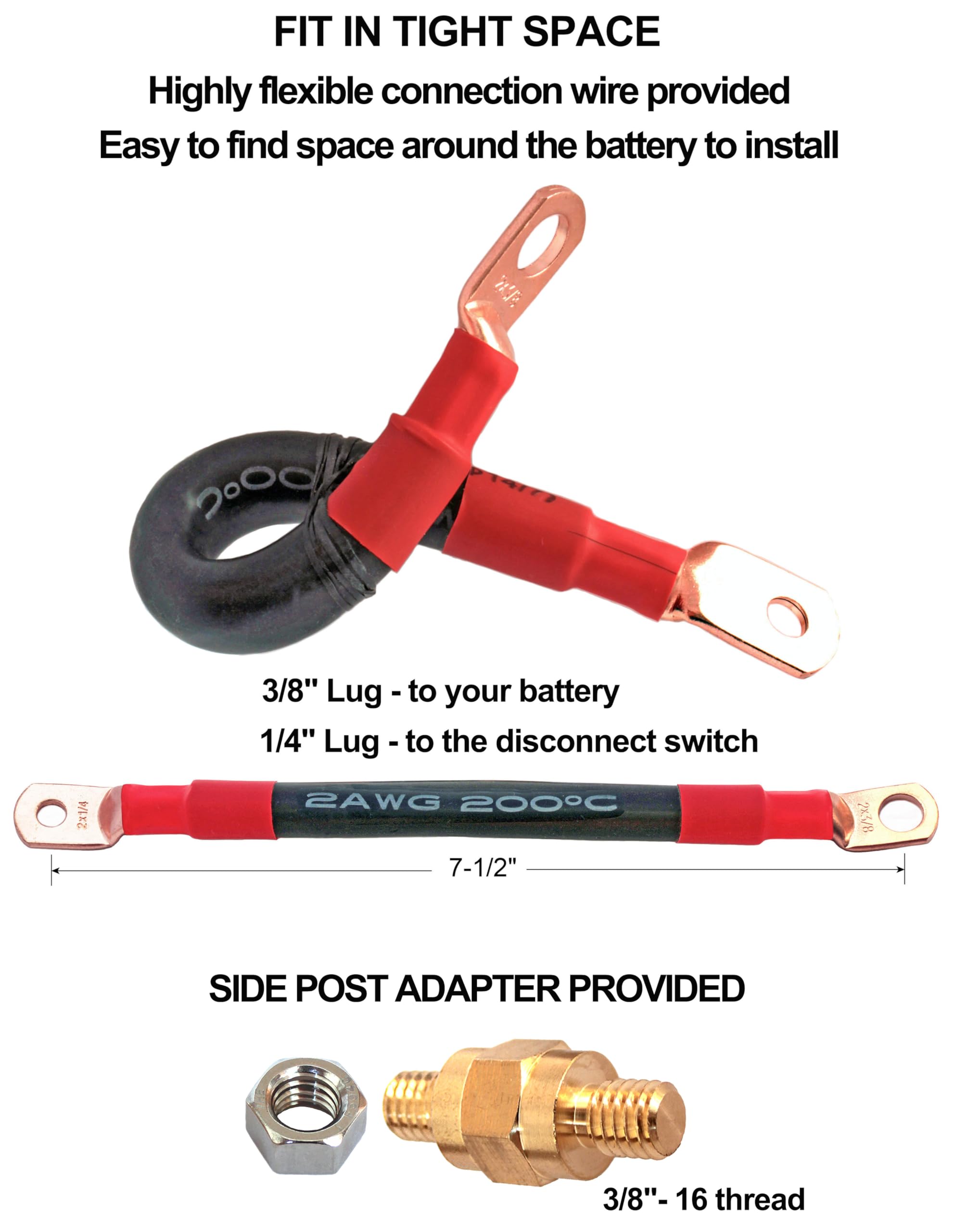 Snapklik.com : ZOZOMOTORS 3/8" Side Post Remote Battery Disconnect ...