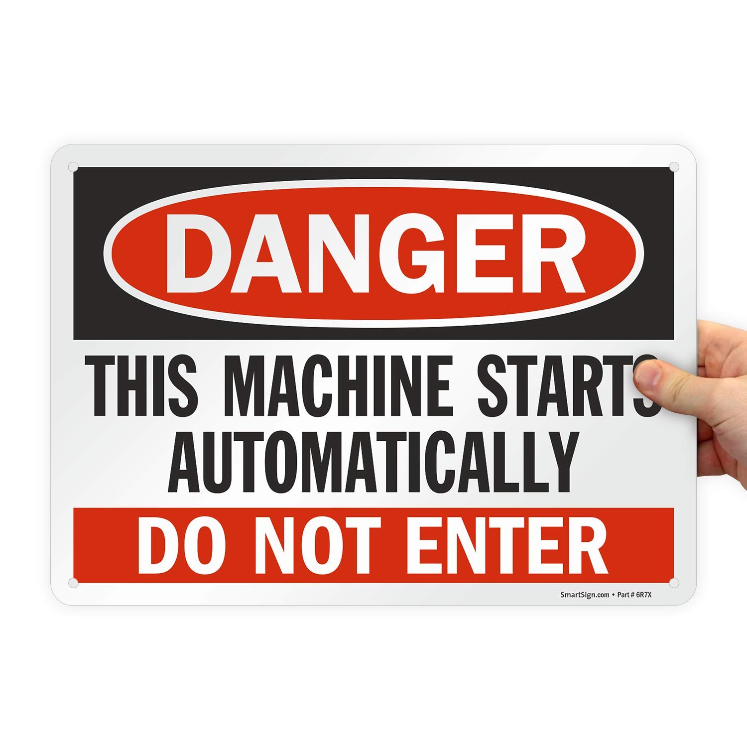 SmartSign 10 x 14 inch “Danger - This Machine Starts Automatically, Do ...