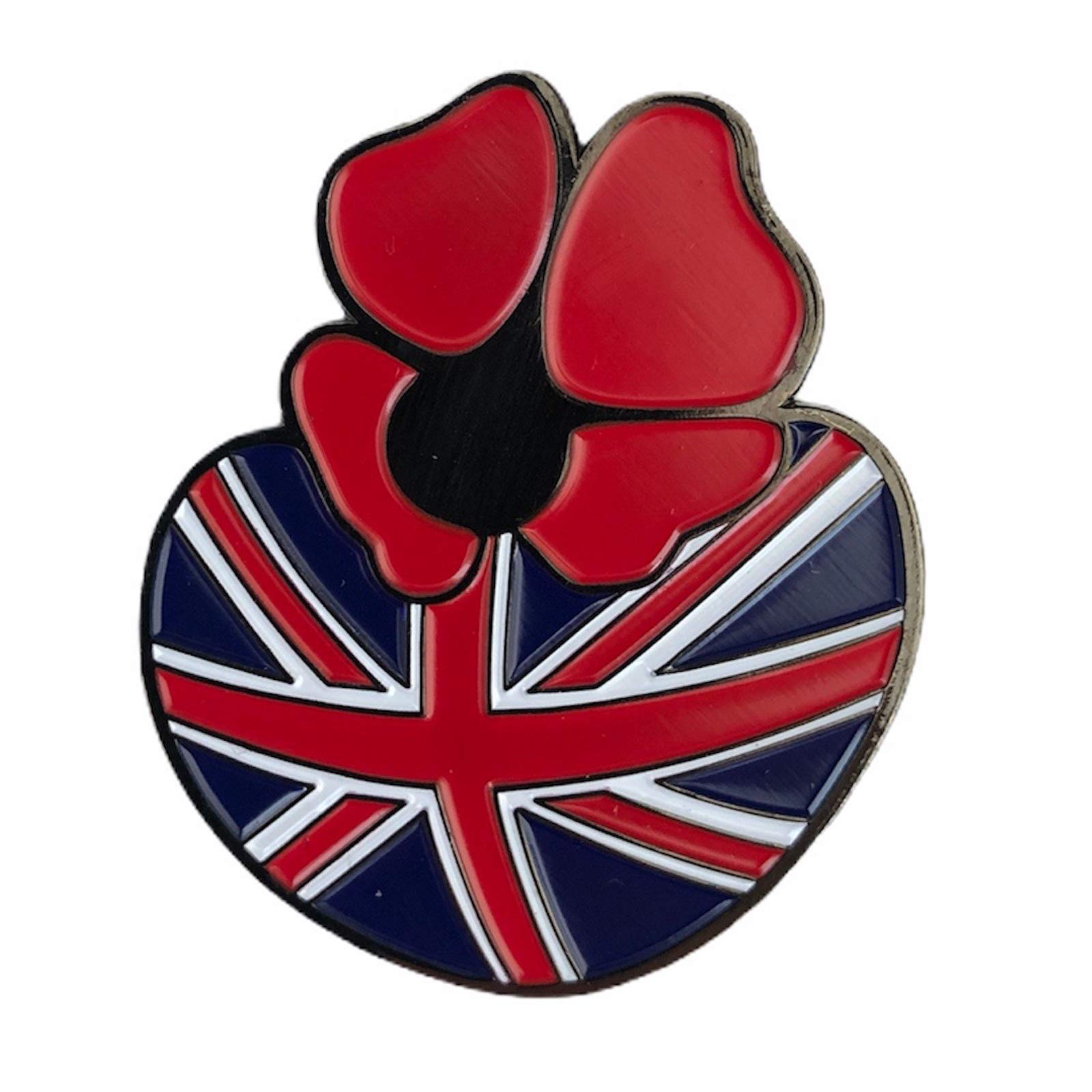 Large Union Flag Red Flower Pin Badge : Amazon.co.uk: Fashion