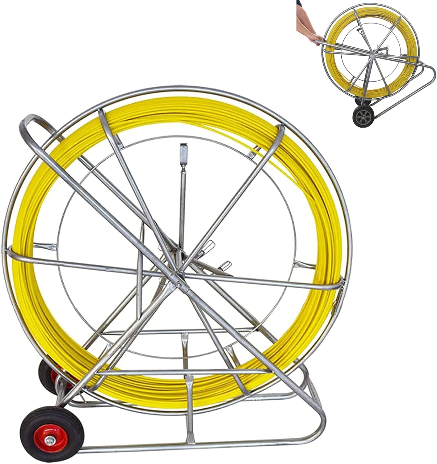 TECHTONGDA Fish Tape Fiberglass, 8mm/0.31in x 260m/850ft Duct Rodder ...