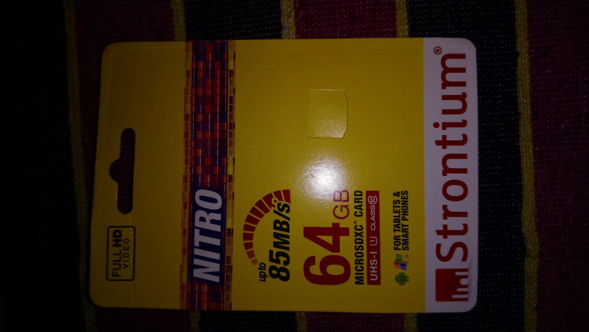 Strontium Nitro 64GB 85MB/s UHS-1 Class 10 MicroSDXC Memory Card ...