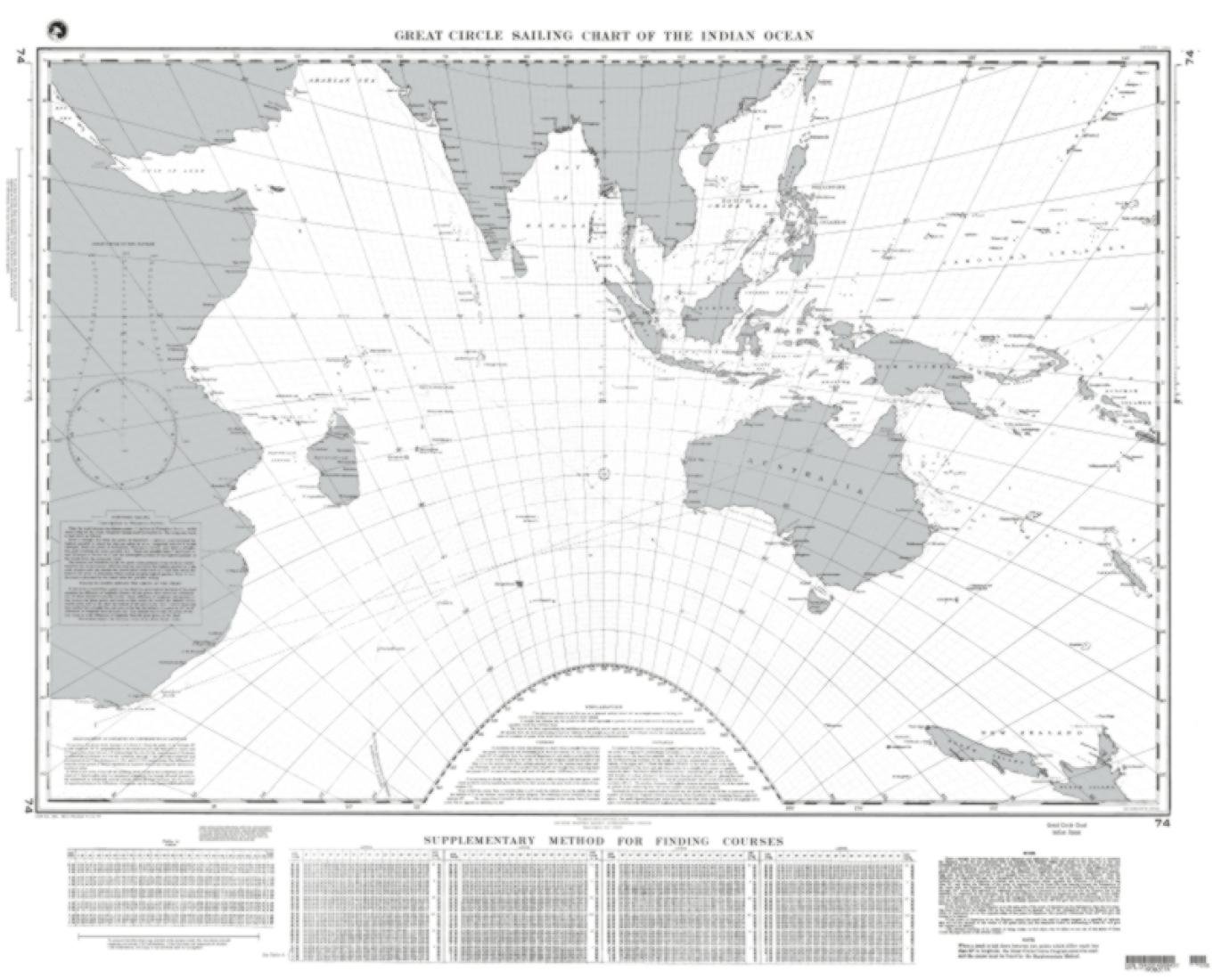 Amazon.com: NGA Chart 74-Great Circle Sailing Chart Of The Indian Ocean ...