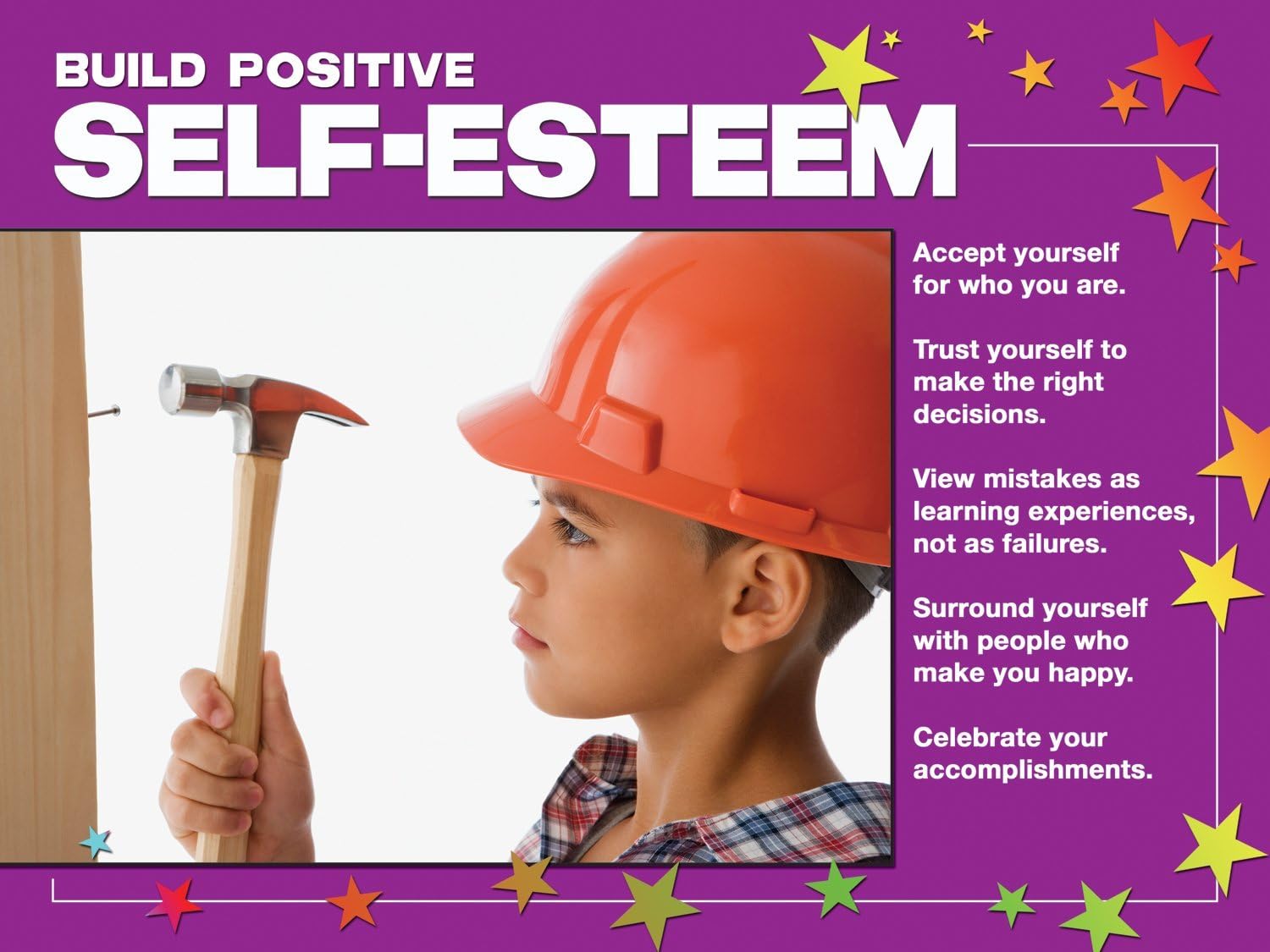 Amazon.com: Build Positive Self Esteem Laminated Educational Poster for ...