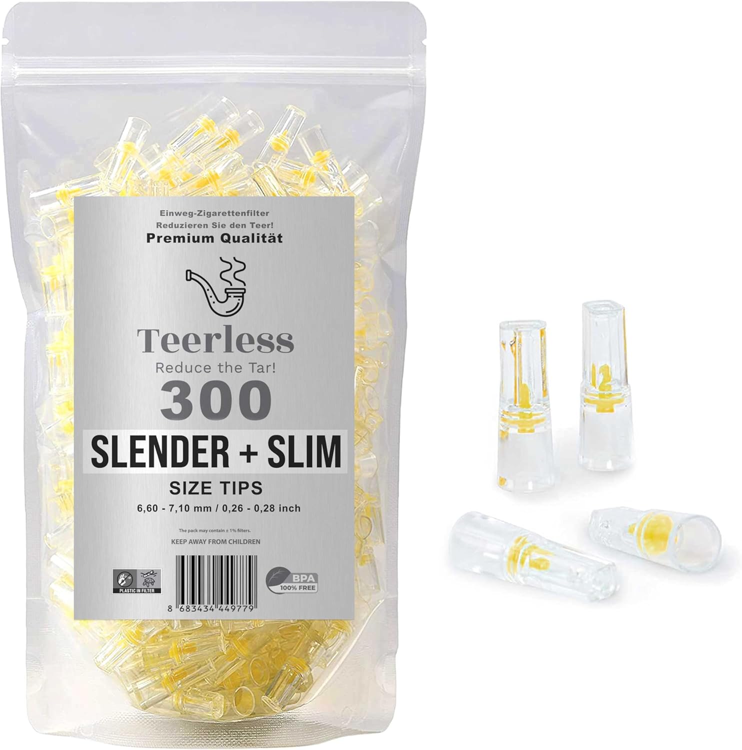 Amazon.com: TEERLESS Slender Cigarette Filters 300 Cigarette Filters ...