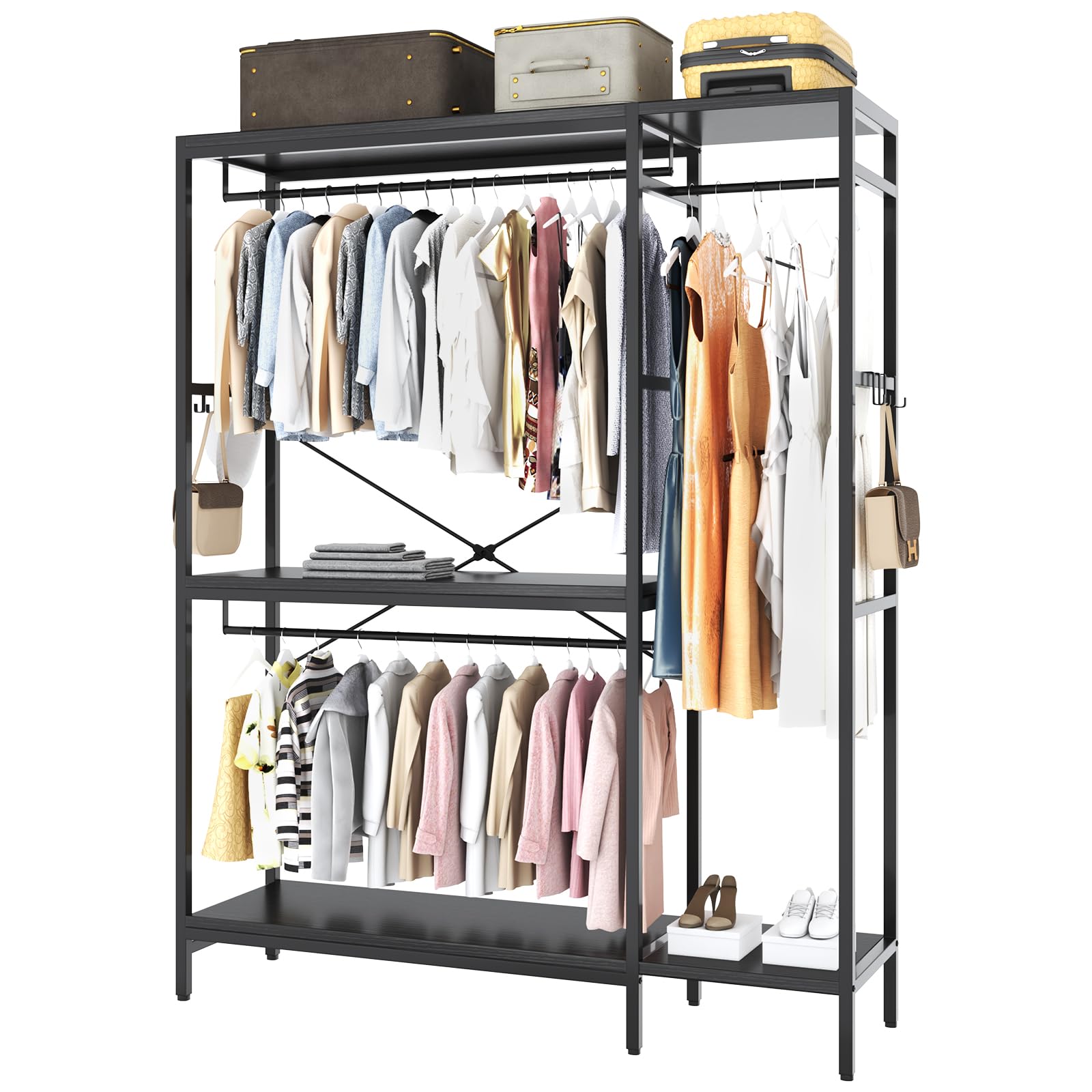 Amazon.com: ZERDER Clothes Rack, Heavy Duty Garment Rack for Clothes ...