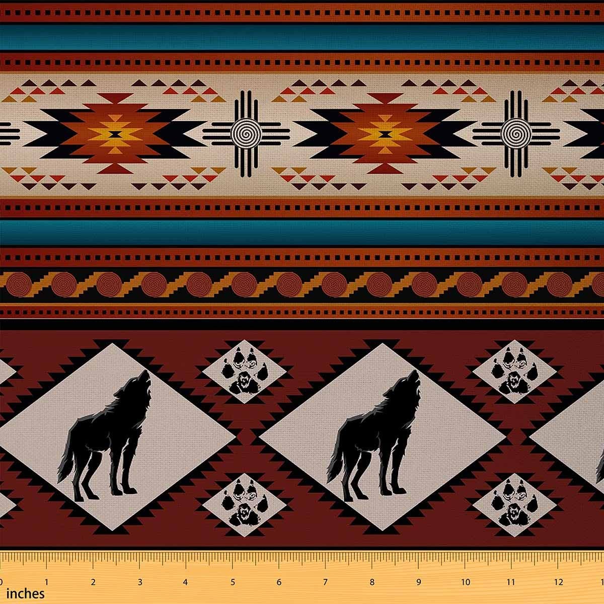 Amazon.com: Hunting Animal Fabric by The Yard,Howling Wolf Upholstery ...