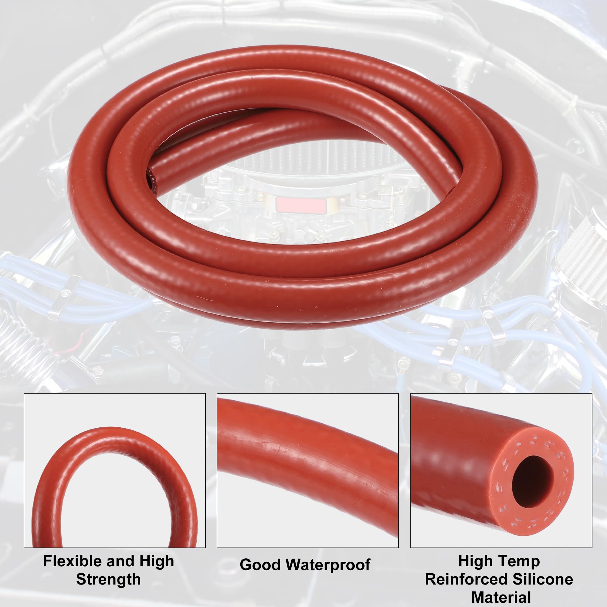 High Temp Silicone Tube Uxcell ID 4mm Silicone Vacuum Hose Tube Length ...