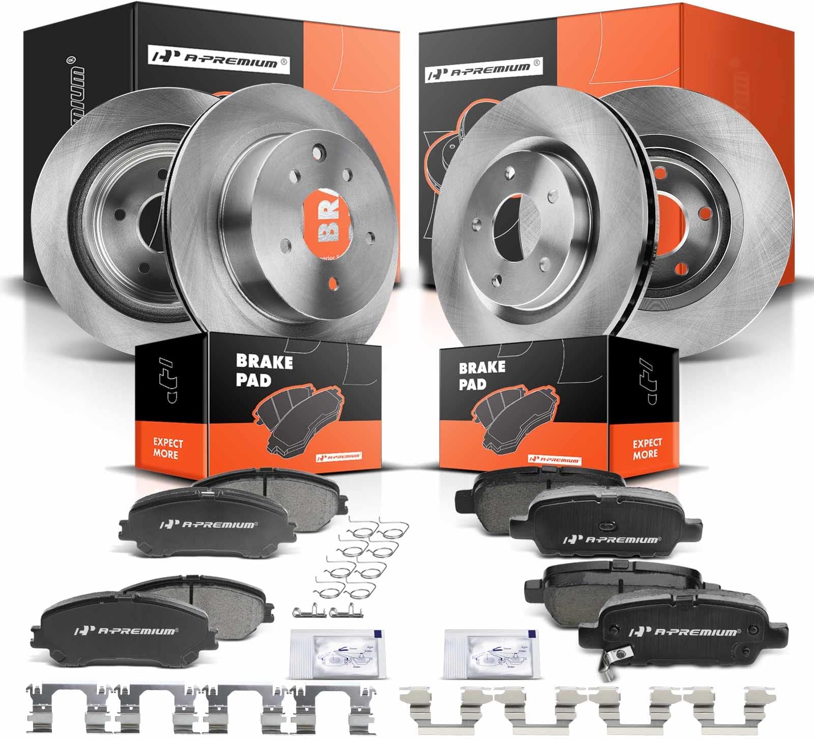 Amazon.com: A-Premium Front & Rear Vented Disc Brake Rotors + Ceramic ...