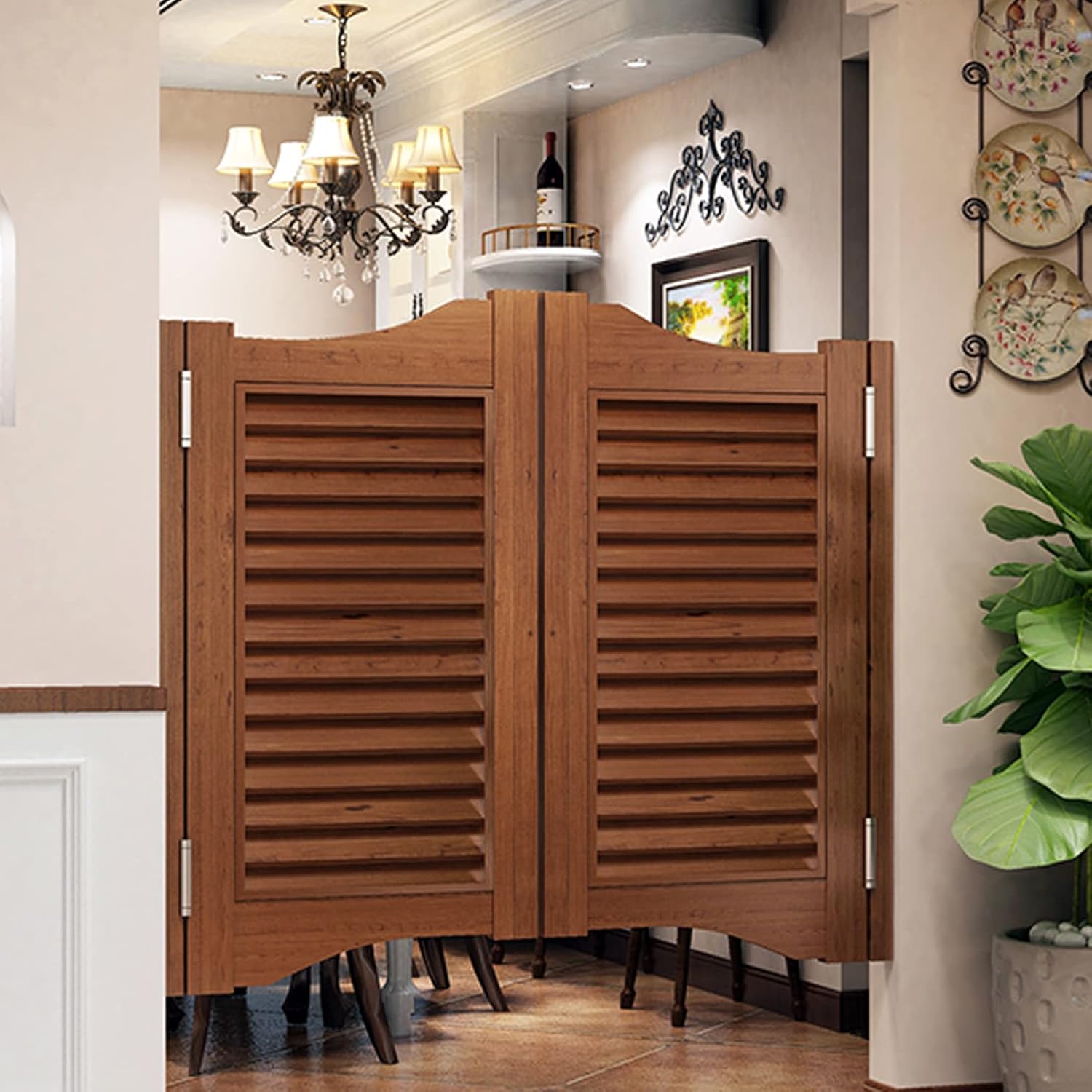 Swing Doors for Doorway Cafe Door,Retro Louvered Interior Saloon ...