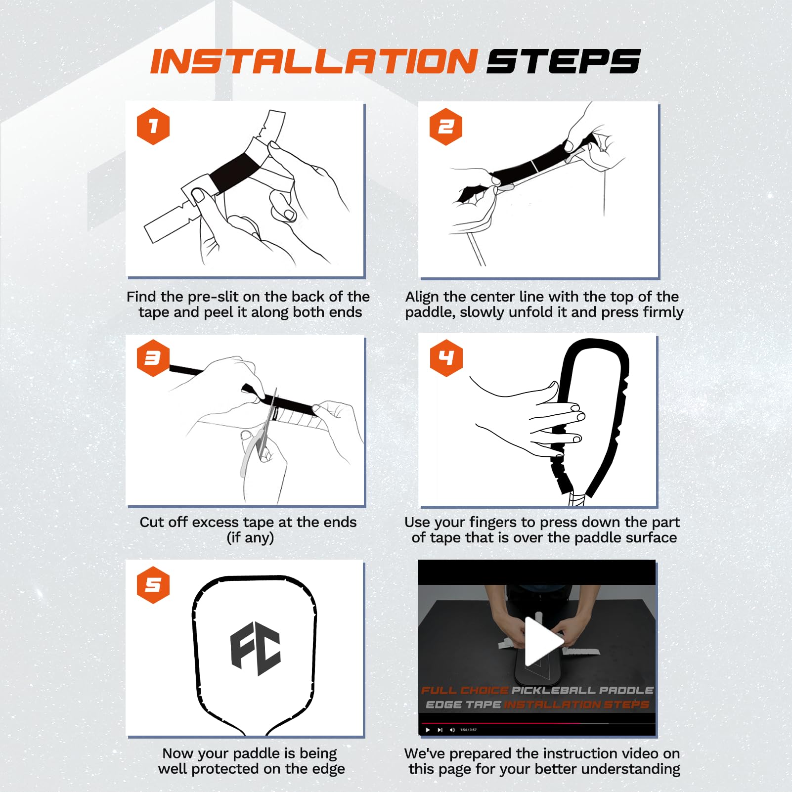 Snapklik.com : Full Choice 3 Pack Pickleball Paddle Edge Guard Tape