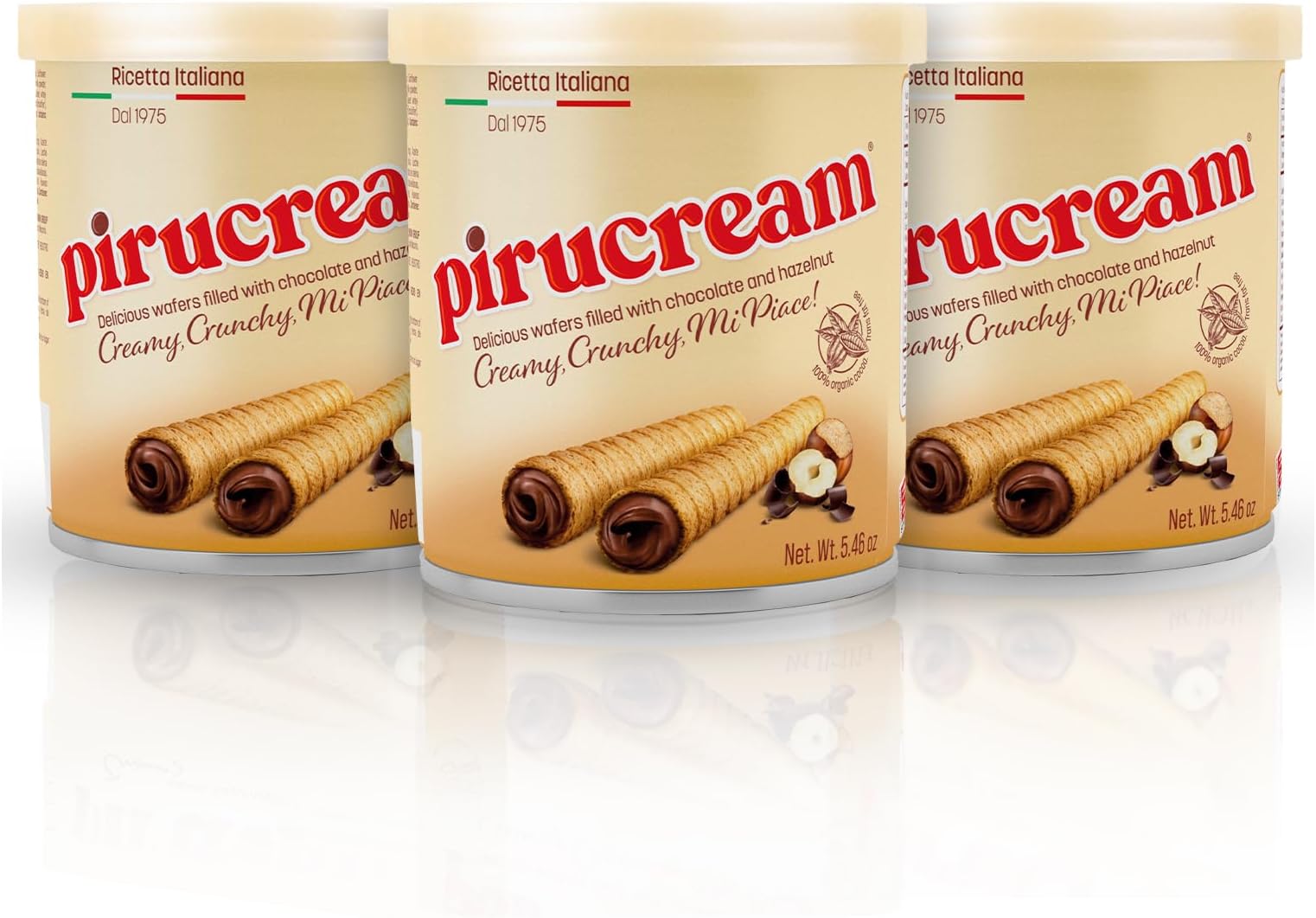 Amazon.com: Pirucream Cream Filled Rolled Wafer. Chocolate and Hazelnut ...