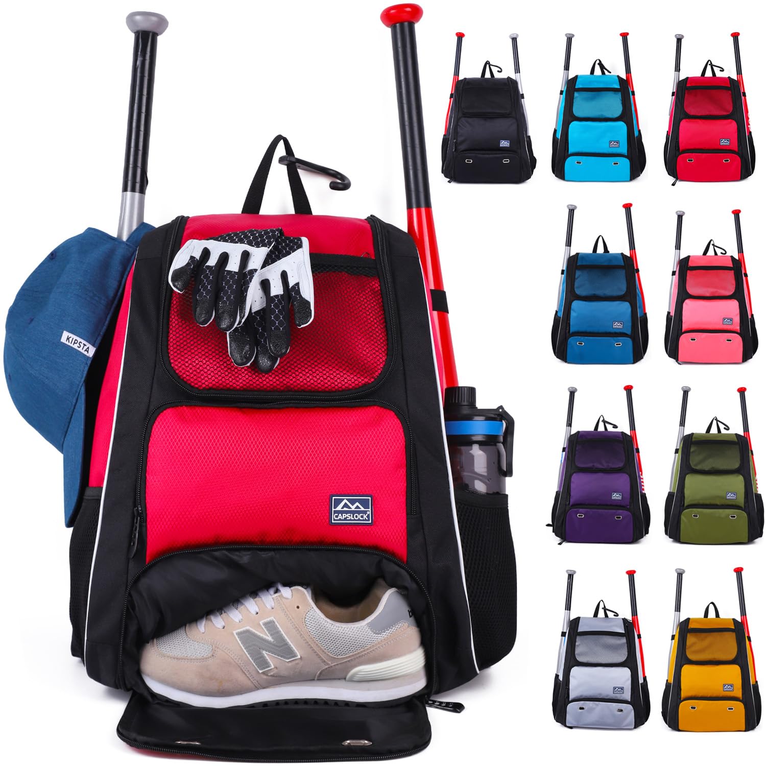 Baseball Bat Bag Backpack,T-Ball & Softball Bat Bag with Shoes ...