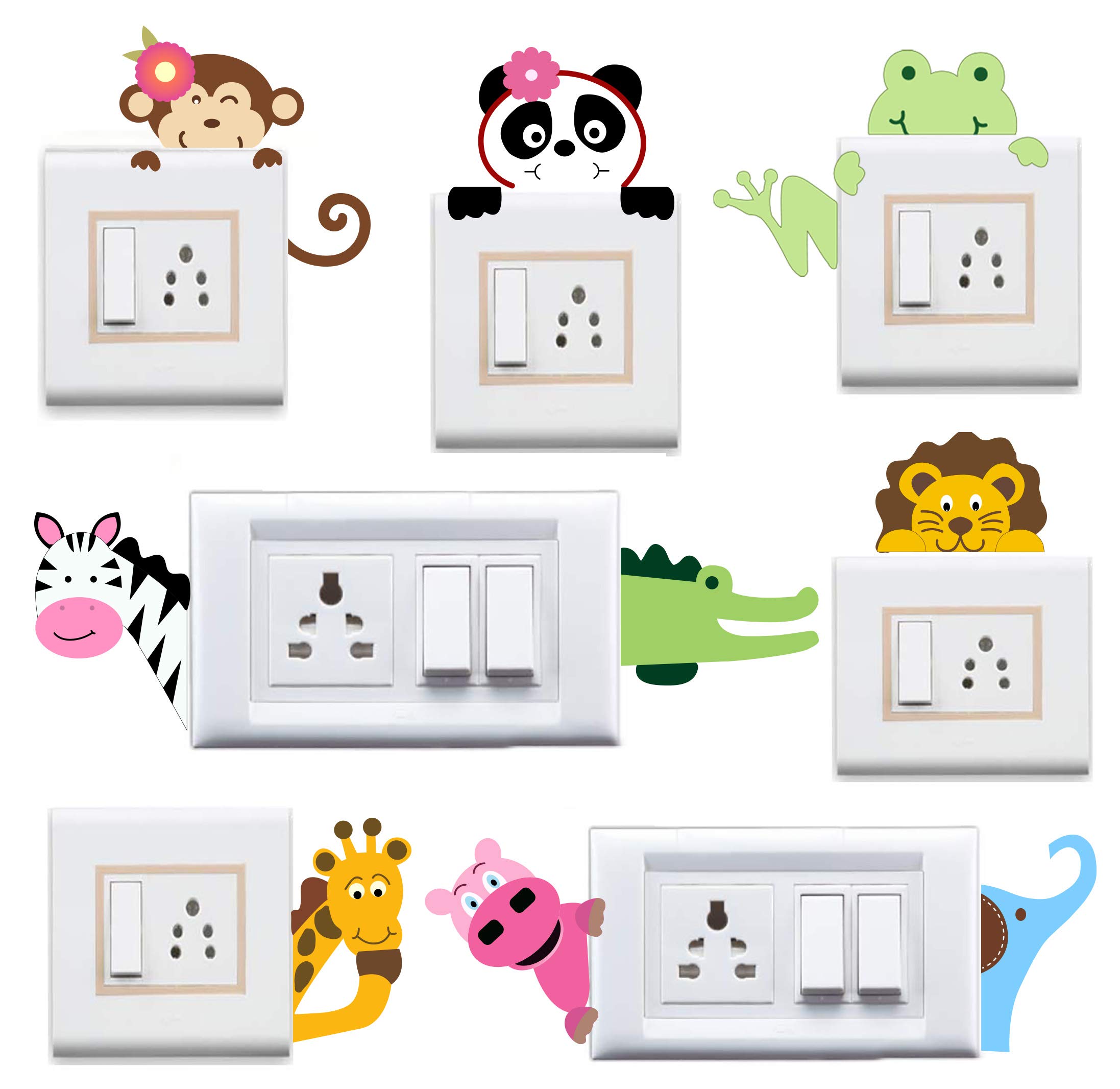WallDesign Vinyl Graphic Animal Cartoon Switchboard Sticker ...