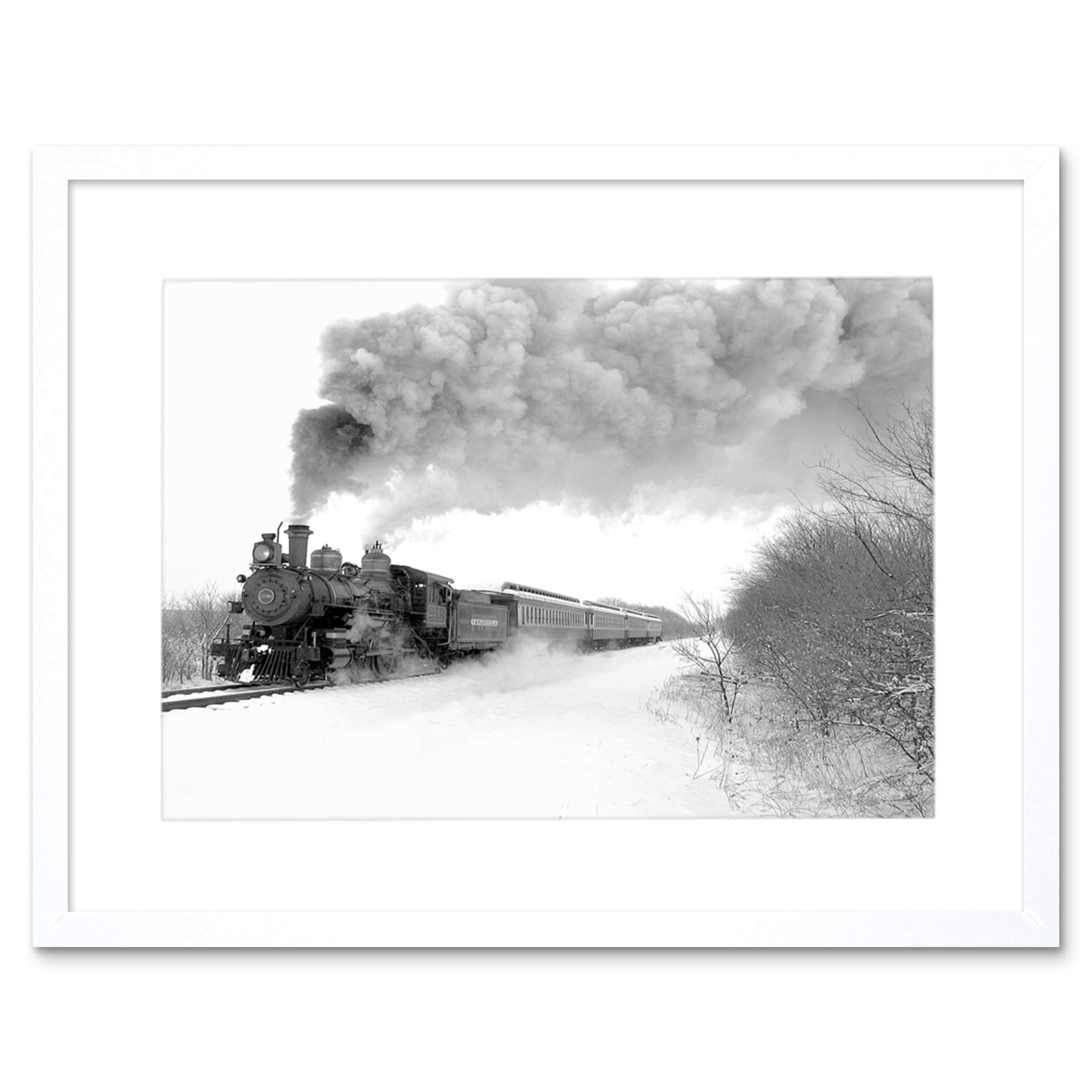 Vintage Steam Locomotives In Snow