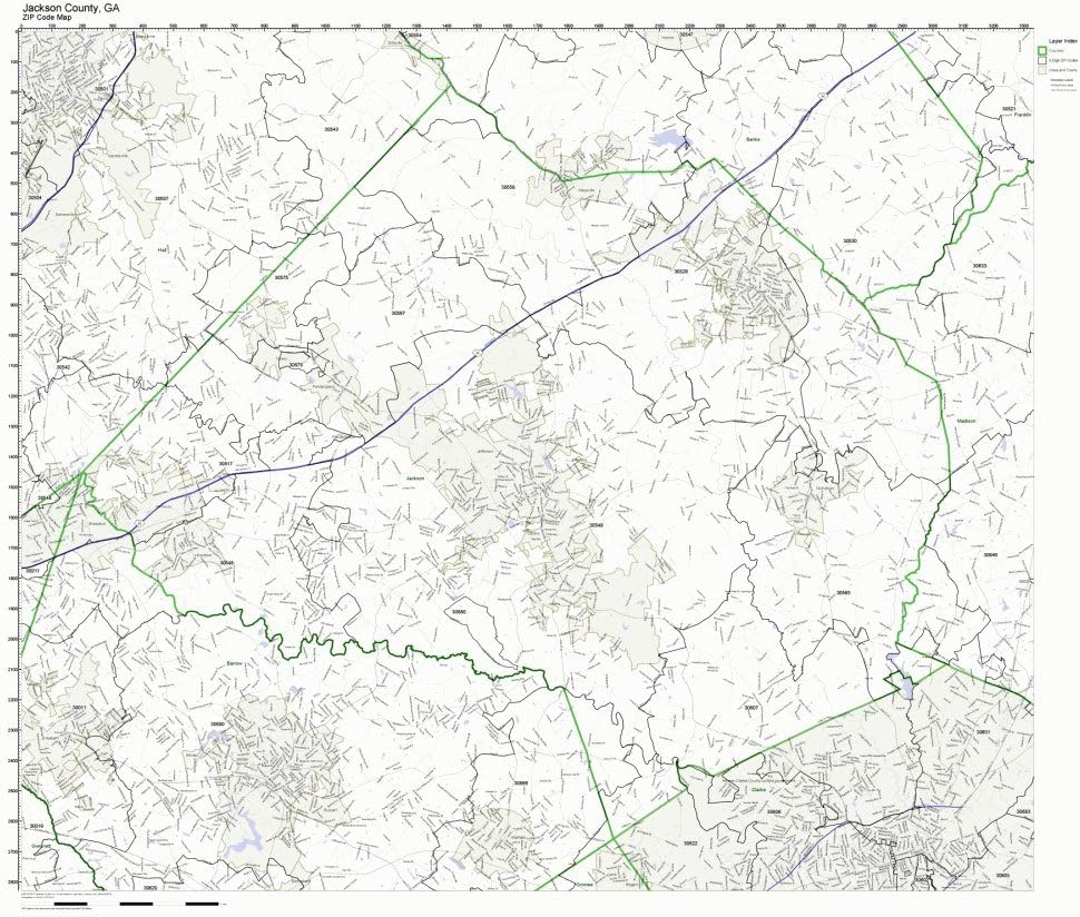 Amazon.com: Working Maps Jackson County, Georgia GA Zip Code Map Not ...