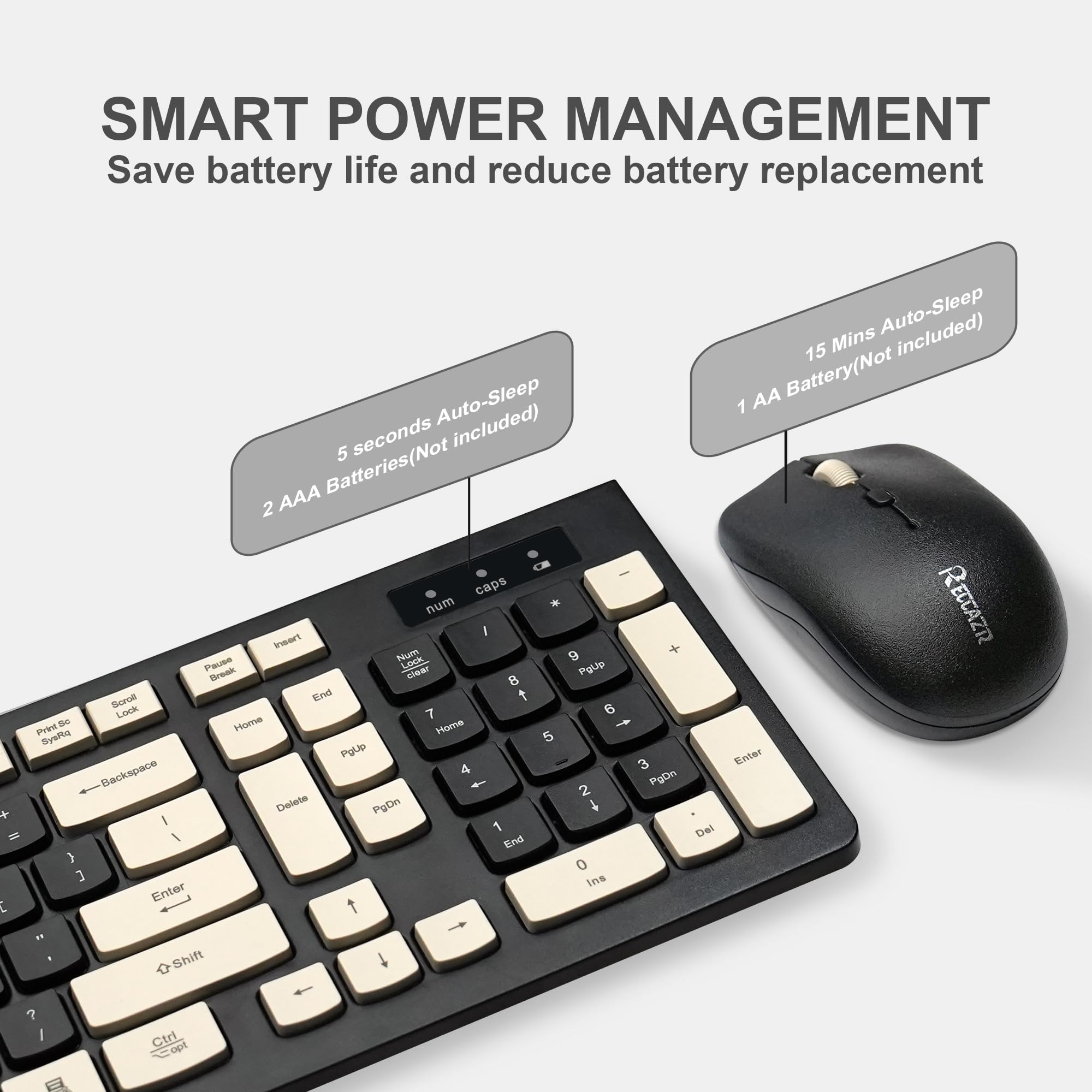 Wireless Keyboard And Mouse Combo Reccazr 2 4g Full Sized Keyboard And Mouse