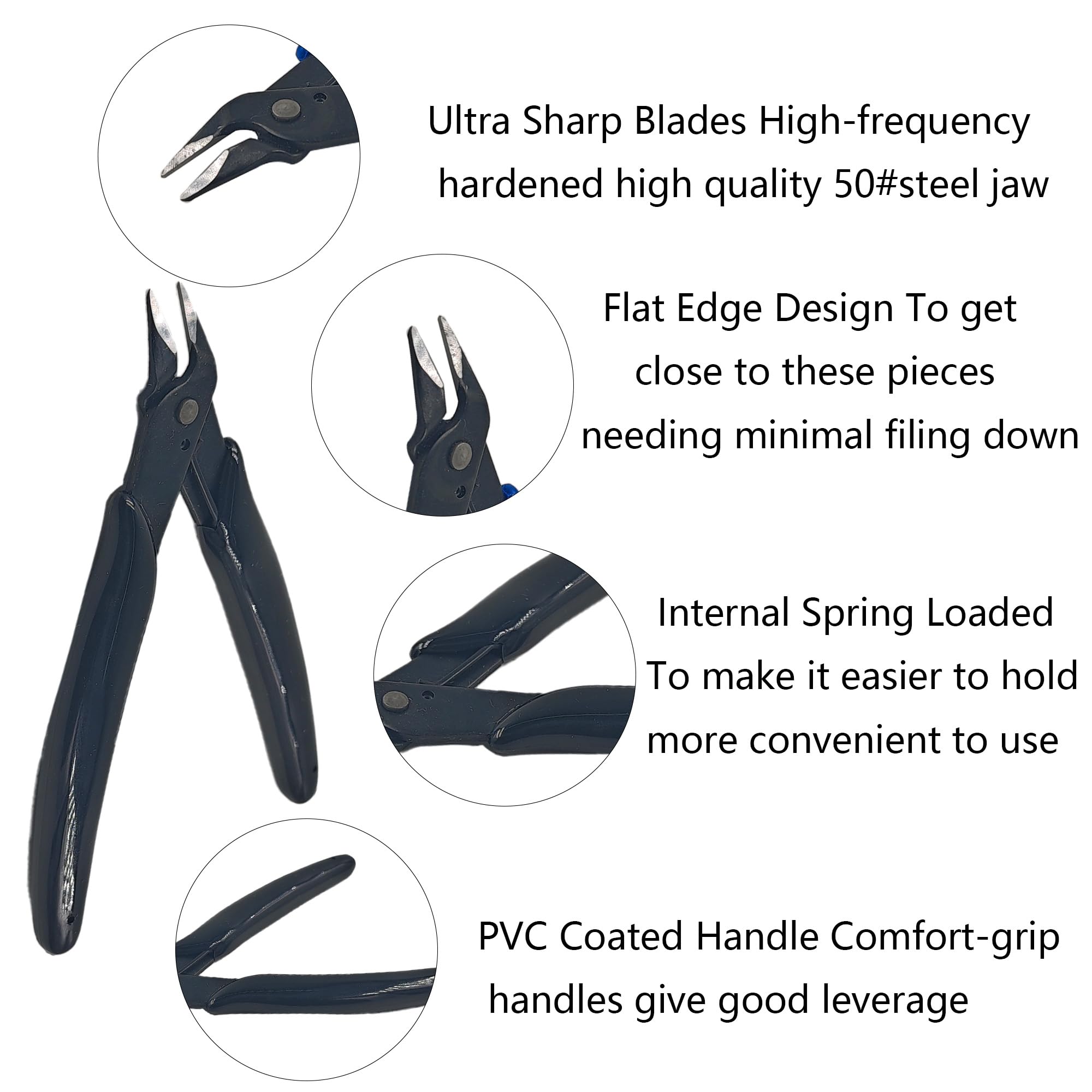 Snapklik.com : PDETVEO 3PCS 5 Inch Micro Flush Cut Pliers, Wire Snips ...