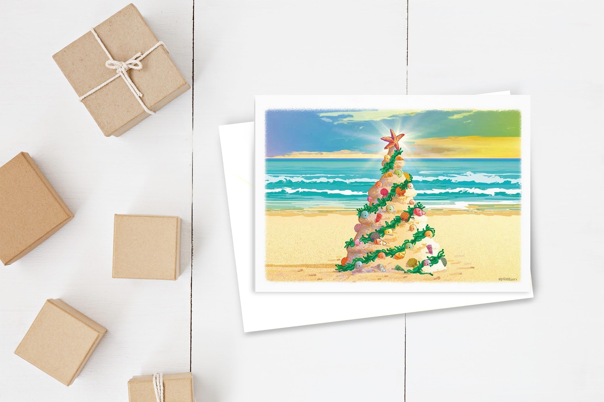 Personalized Beach Themed Christmas Cards Beach Christmas Cards