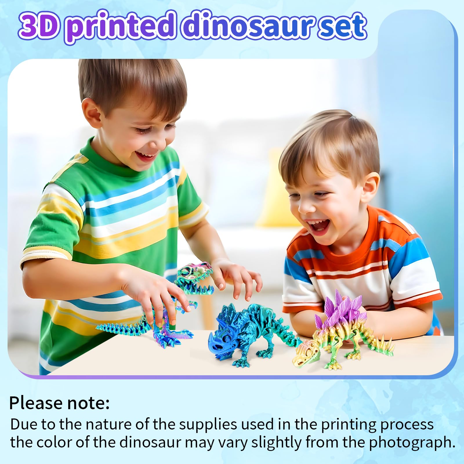 Snapklik.com : 3PC 3D Printed Dinosaur Animals Toy.Articulated ...