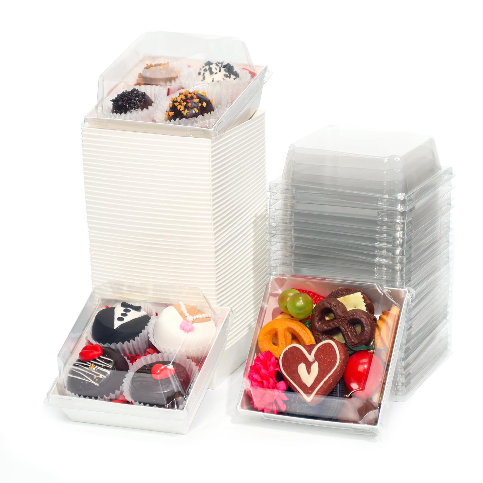 Amazon.com: TEMLQPACK 50Pack 4 Inches Charcuterie Boxes Cookies Boxes ...