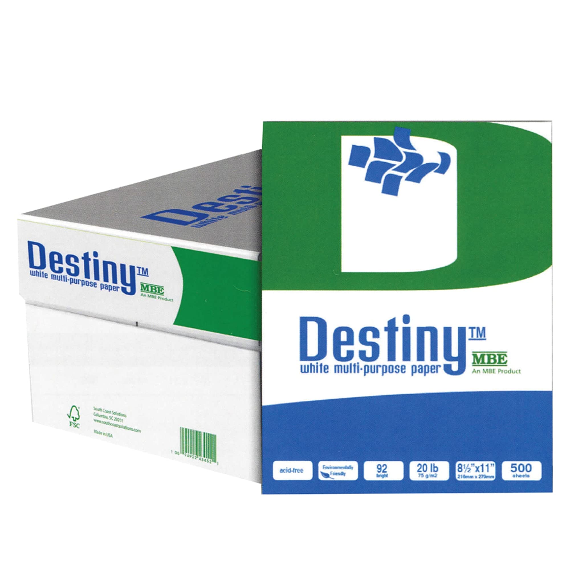Destiny™ Multipurpose Copy Paper, Letter Size Paper, 20 Lb, 500 Sheets ...