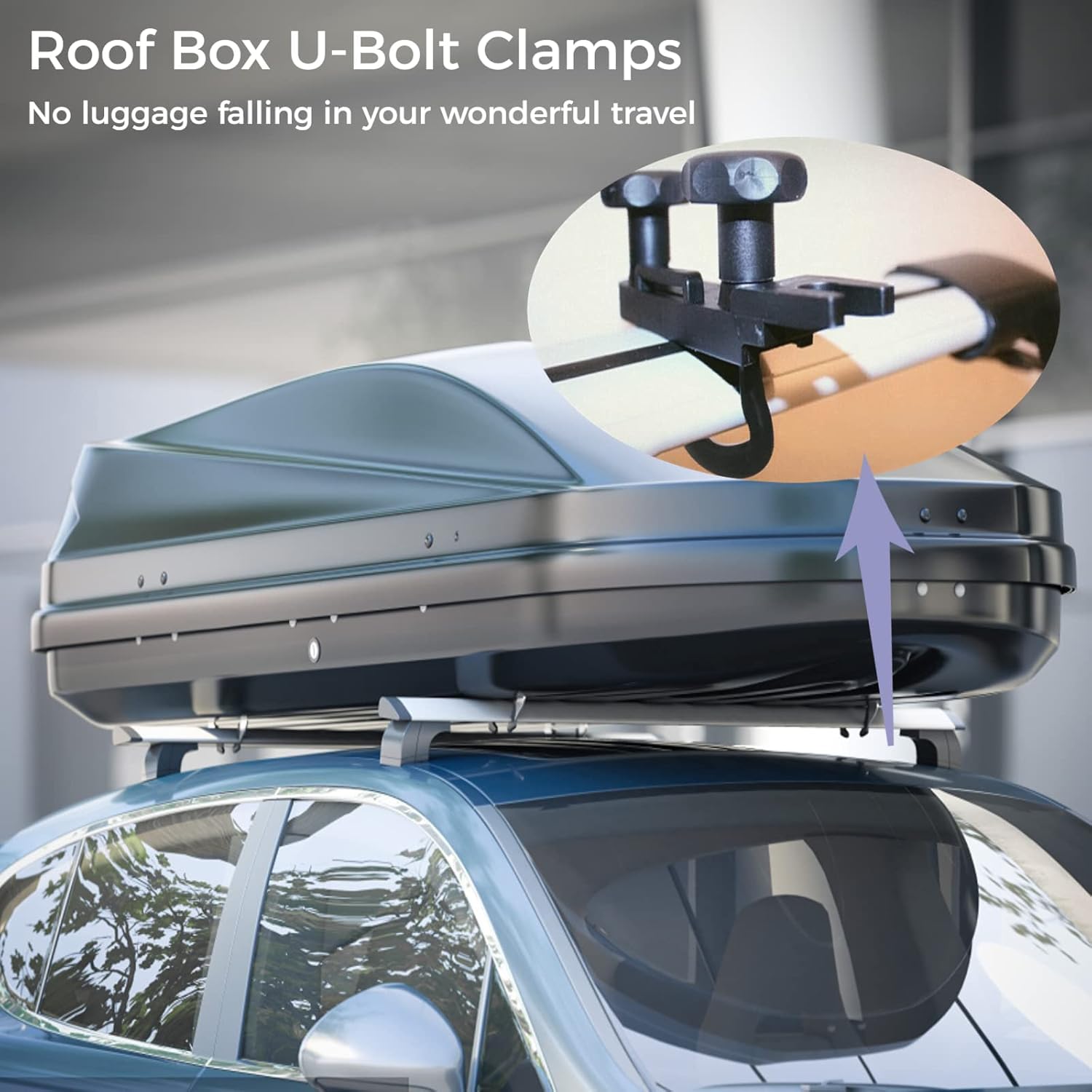 Snapklik.com : 4 PCS Roof Box U-Bolt Clamps, WidelyCompatible Metal ...