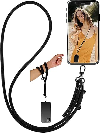 Tyqour Universal Phone Lanyard with Anti-Theft Tether Tabs - Adjustable ...