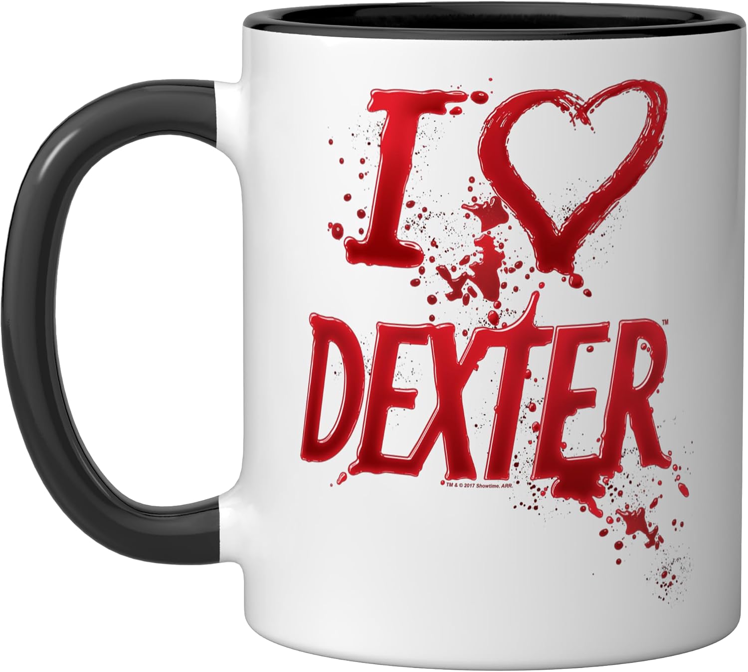 Amazon.com | Dexter I Heart Dexter Ceramic Mug, Black/White: Coffee ...