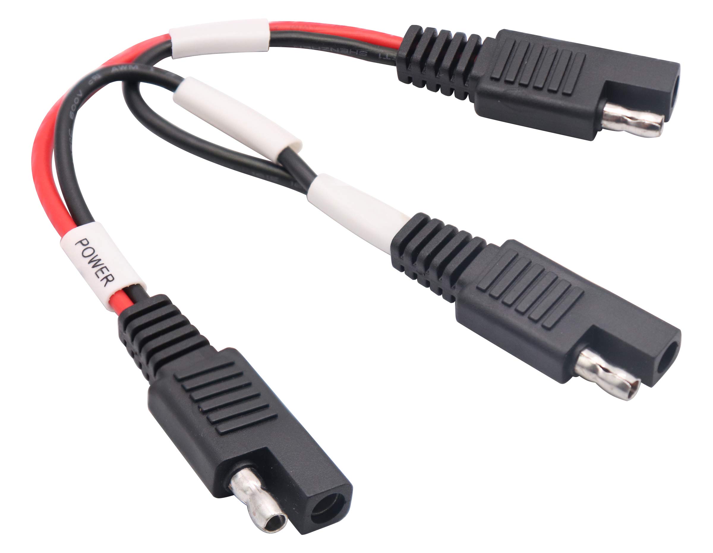 Snapklik.com : AAOTOKK SAE Y Splitter Adapter Cable 18AWG SAE 2-Way ...
