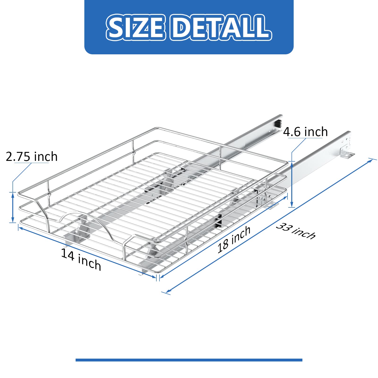 Snapklik.com : Pull Out Cabinet Organizer 14" W X 18" D, For Cabinet ...