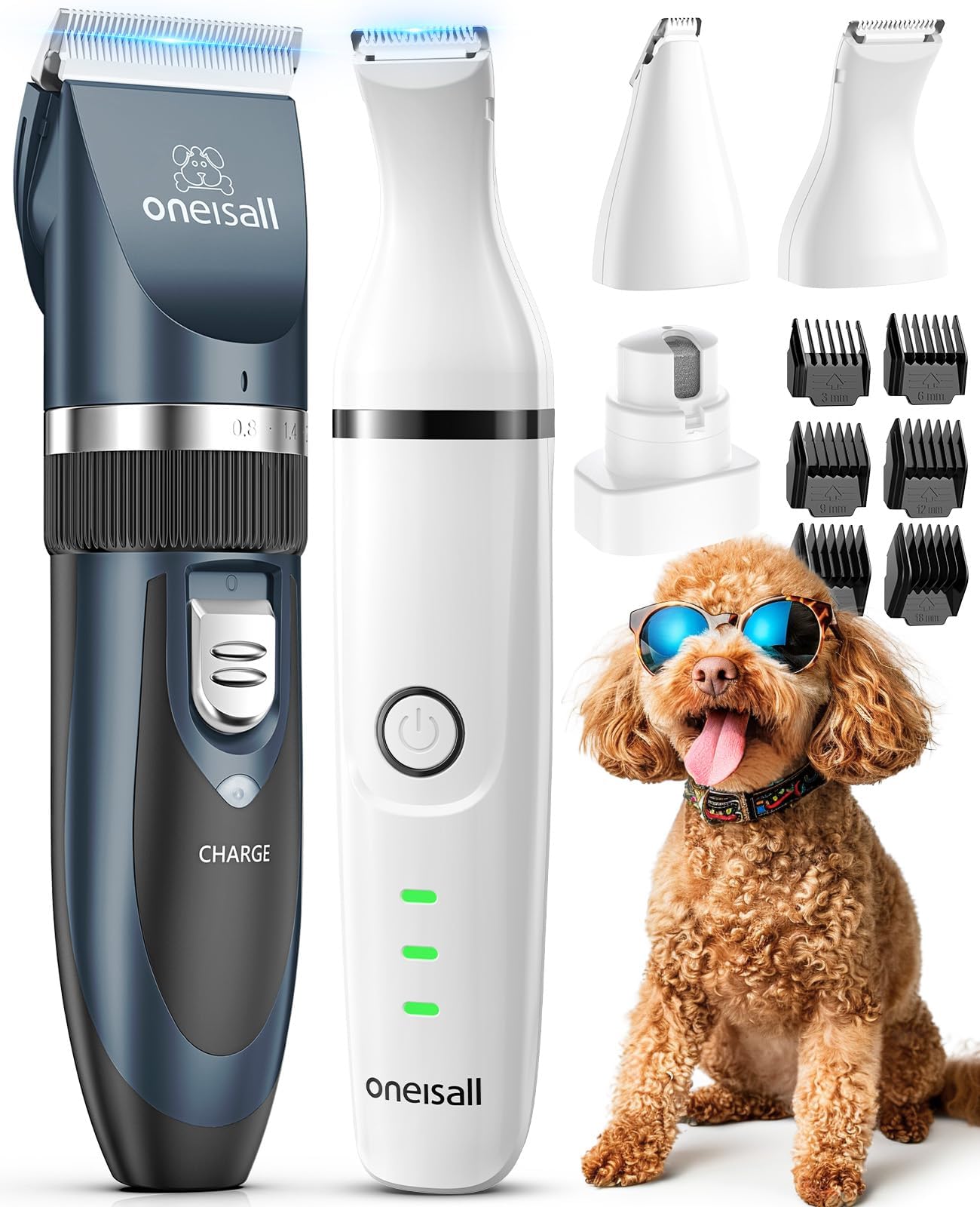 Amazon.com: oneisall Dog Clippers and Dog Paw Trimmer Kit 2 in 1 Low ...
